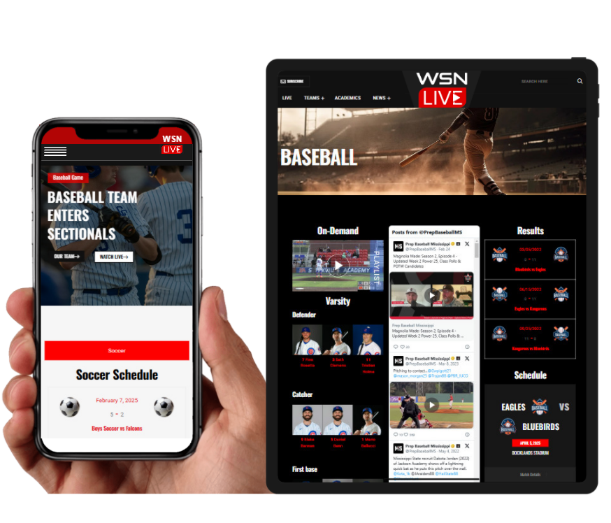 Custom athletics website and mobile app. - WSN Live
